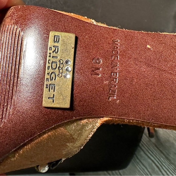 Bridget Shuster | Shoes | Calf Hair Beaded Open Toe Heels Sz 8 | Poshmark